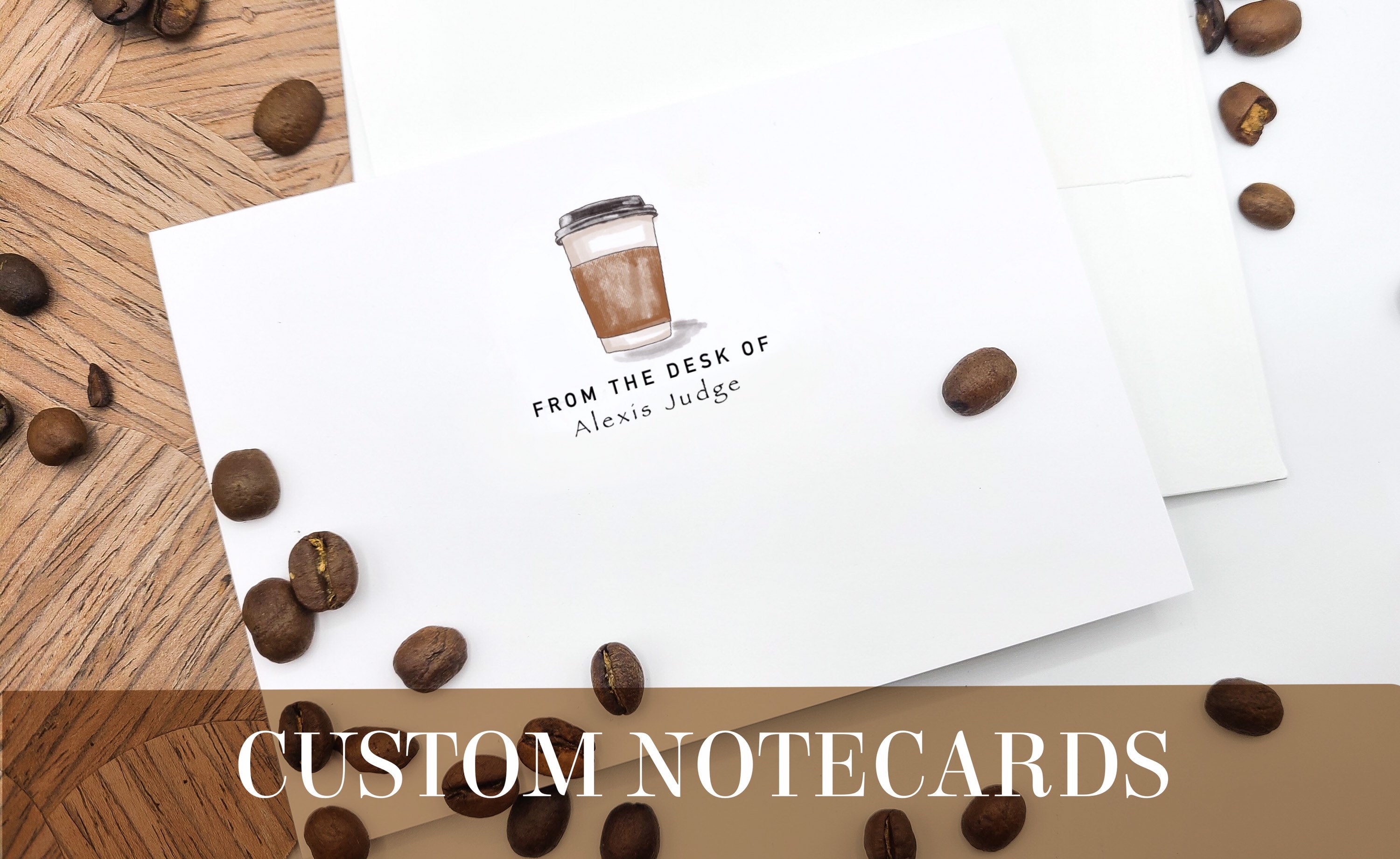 Coffee Cup Personalized Note Cards Coffee Lover Gift | Etsy