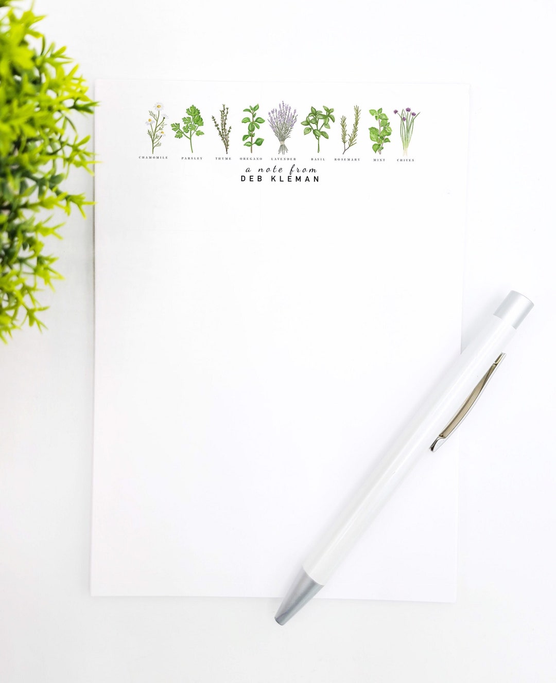 Herb Personalized Notepad | Herb Stationery | Chef Gift | Herbalist ...