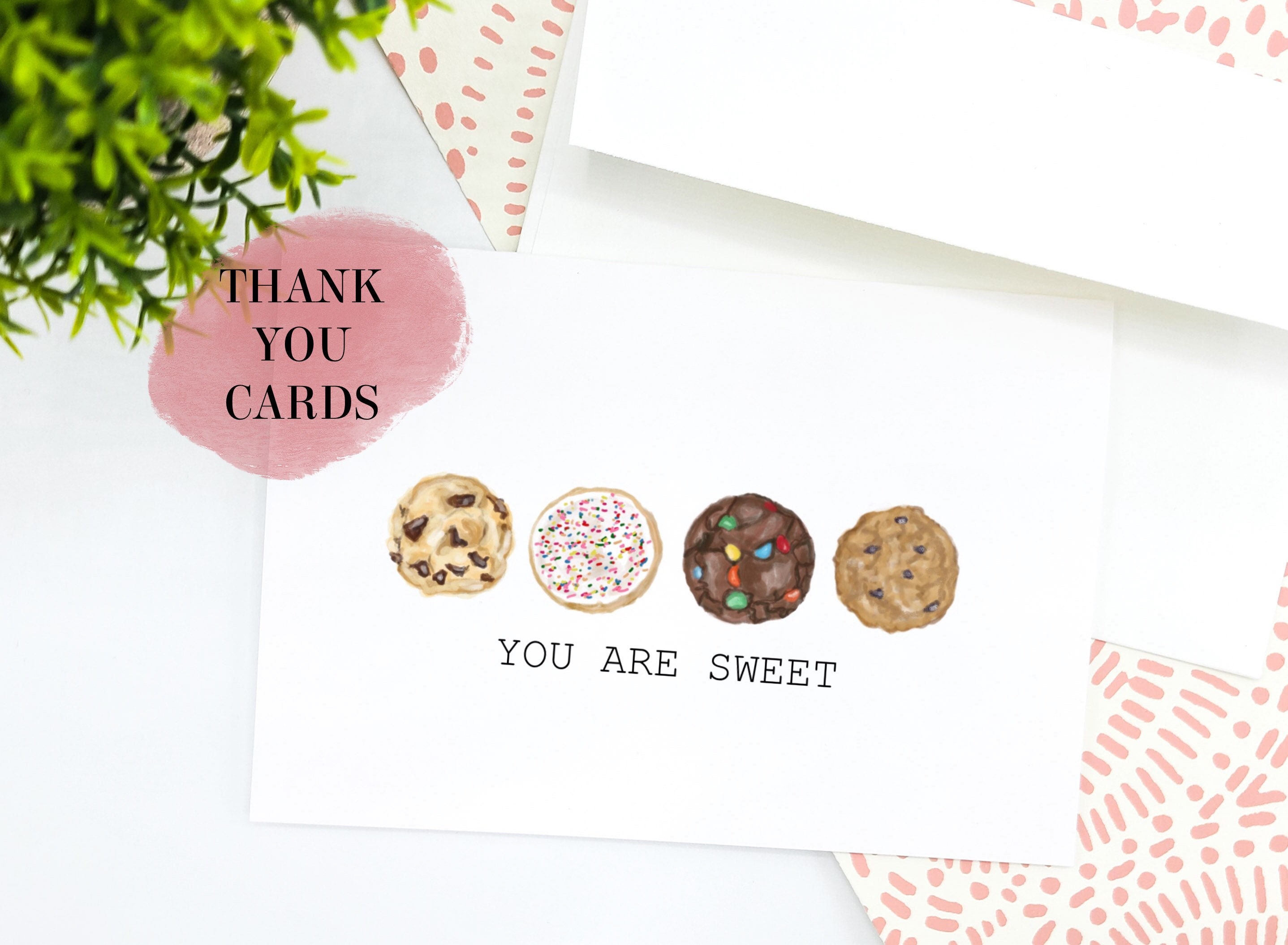 Cookie Thank You Cards Cookie Theme Card Pack Punny | Etsy