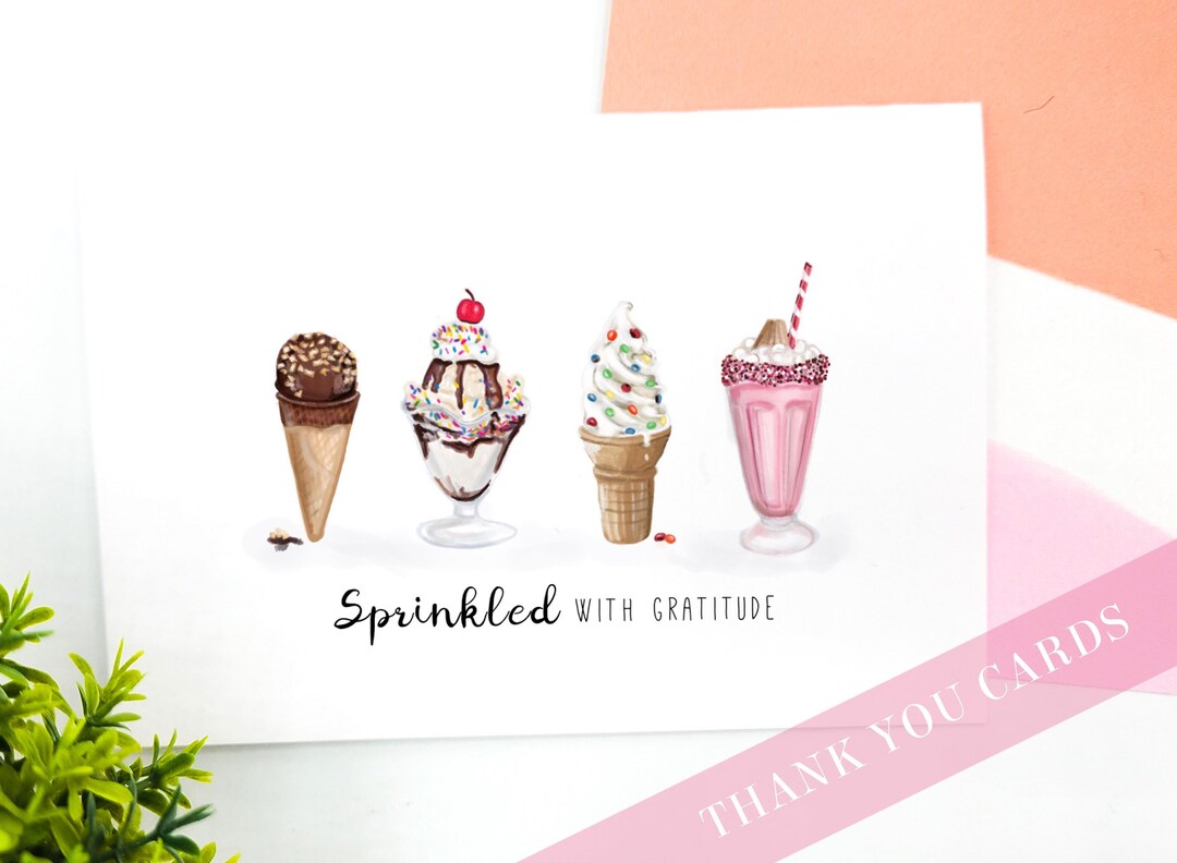 Ice Cream Thank You Cards | Ice Cream Theme | Ice Cream Pun | Punny ...