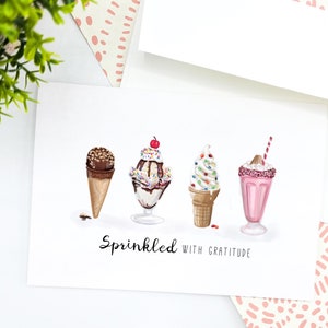 Ice Cream Thank You Cards | Ice Cream Theme | Ice Cream Pun | Punny ...