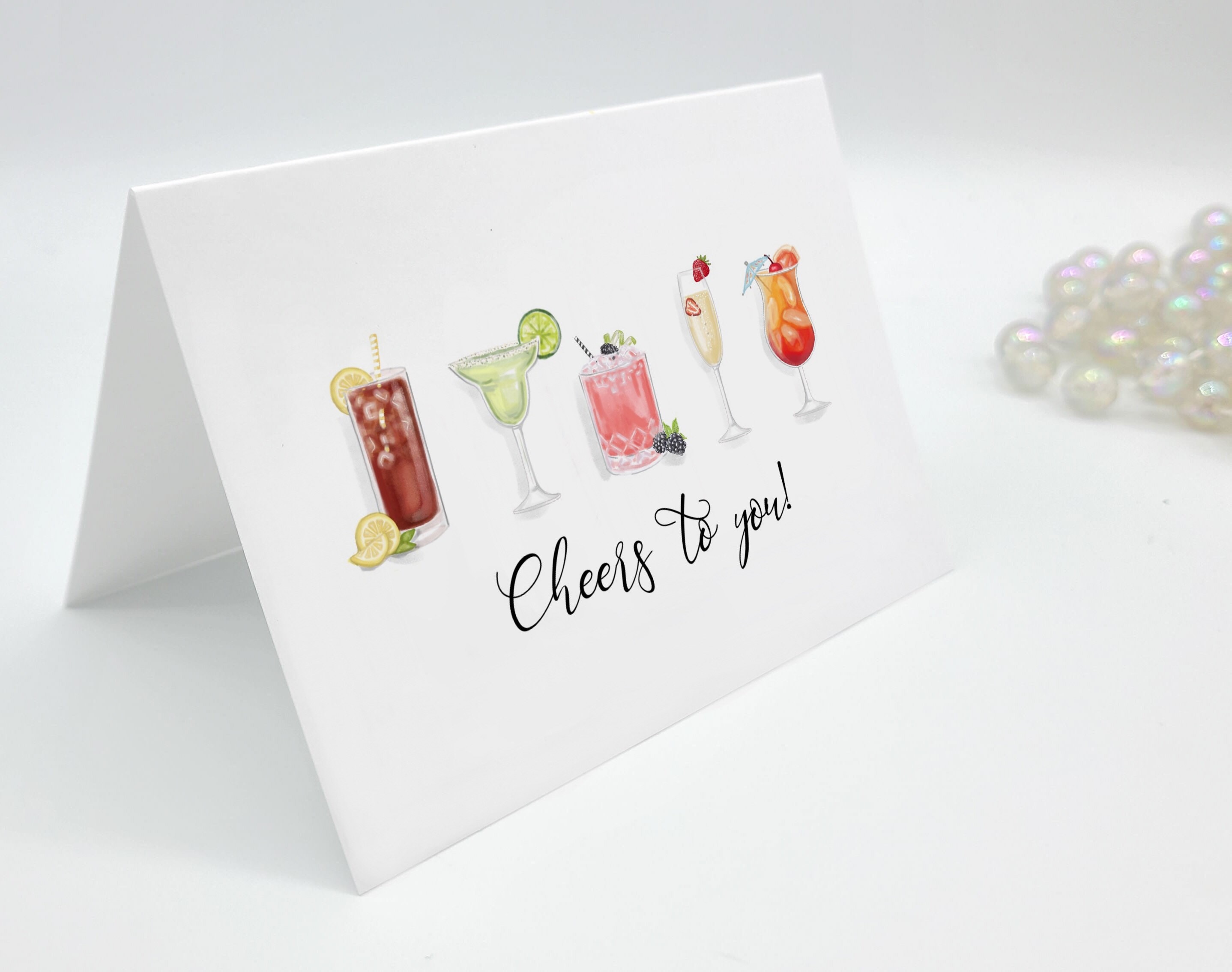 Cheers to You Cards | Celebration Note Card | Congratulations | Festive ...