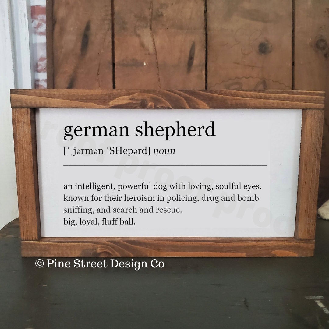 German Shepherd Definition Wood Sign Farmhouse Style - Etsy
