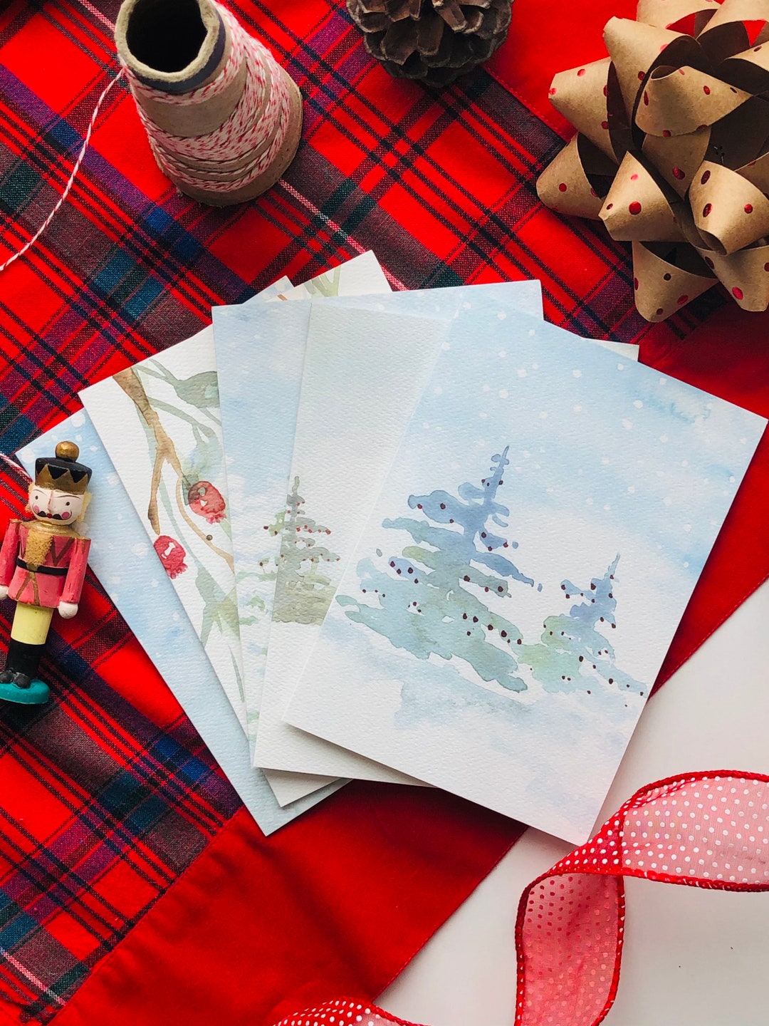Variety Set of Winter Watercolor Cards/holiday Card/ Winter Cards ...
