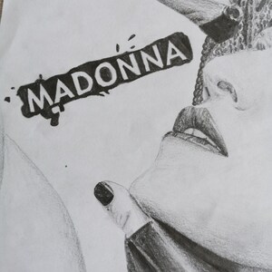 Madonna Pencil Portrait Drawing Art Poster - Etsy