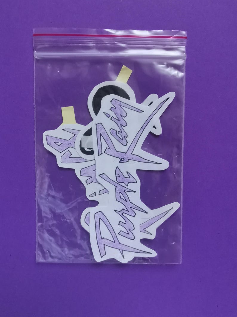 Prince Purple Rain Stickers Handmade Handdrawn, 3 Pieces in Pack - Etsy