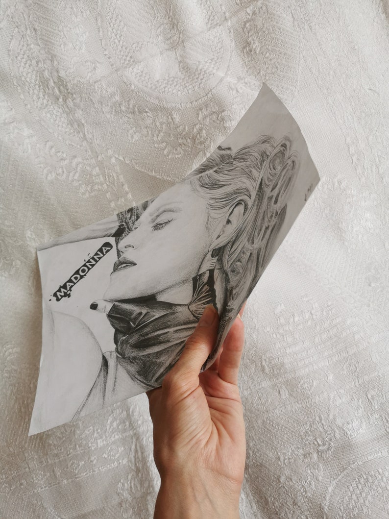 Madonna Pencil Portrait Drawing Art Poster - Etsy
