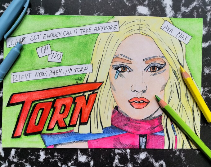 Comic Painting of Ava Max Torn - Etsy