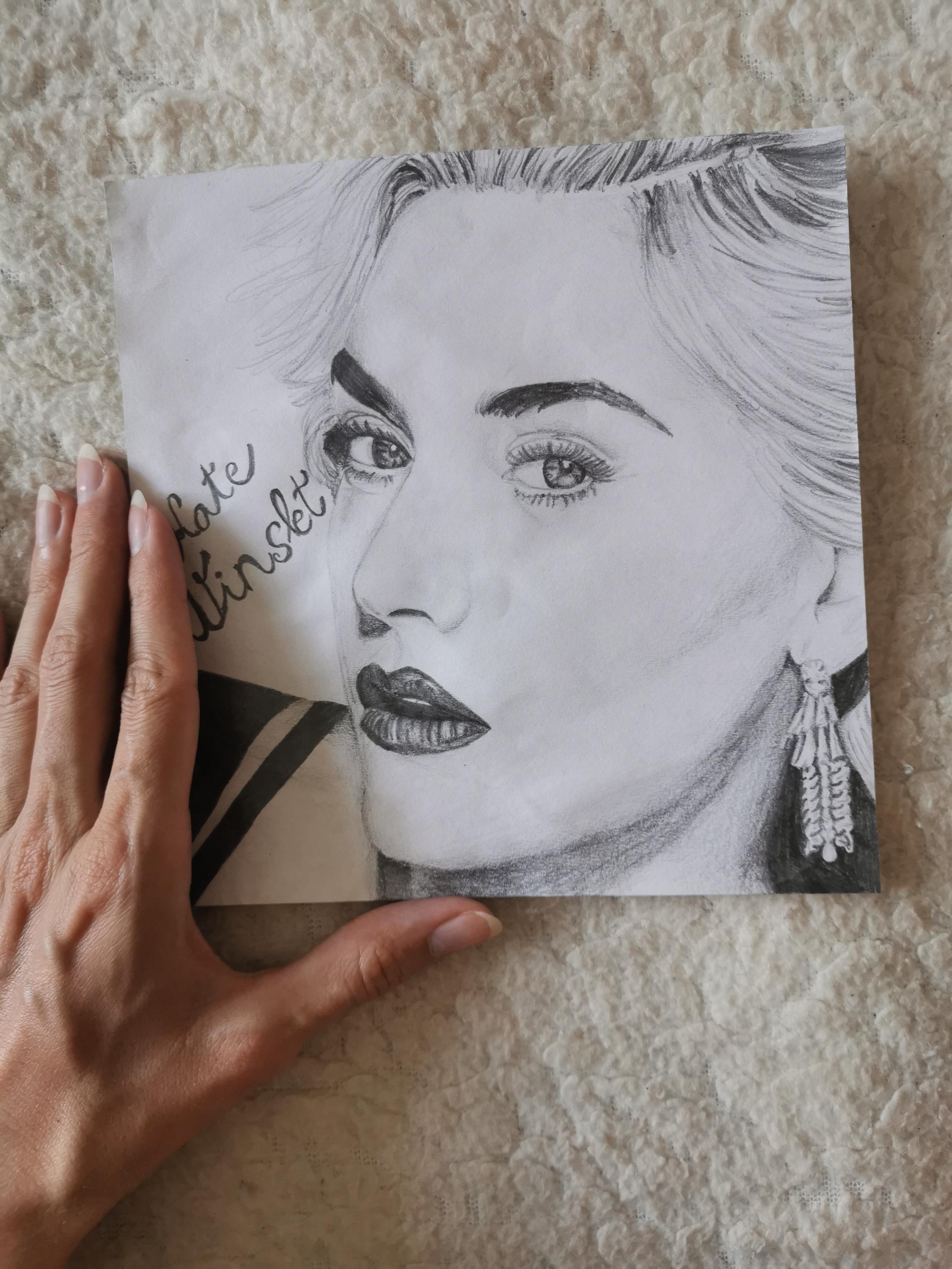 Kate Winslet Portrait Drawing on Paper - Etsy