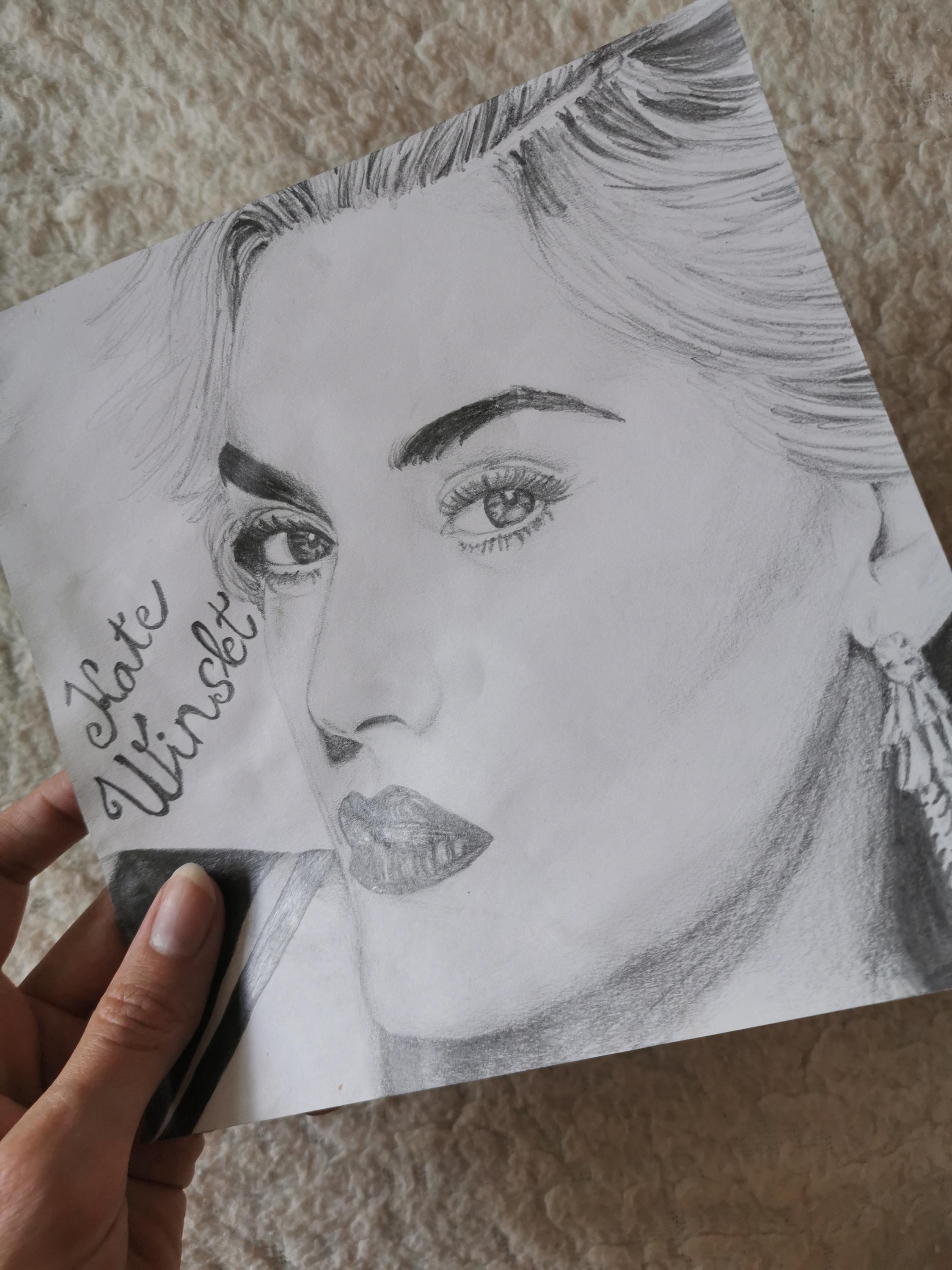 Kate Winslet Portrait Drawing on Paper - Etsy