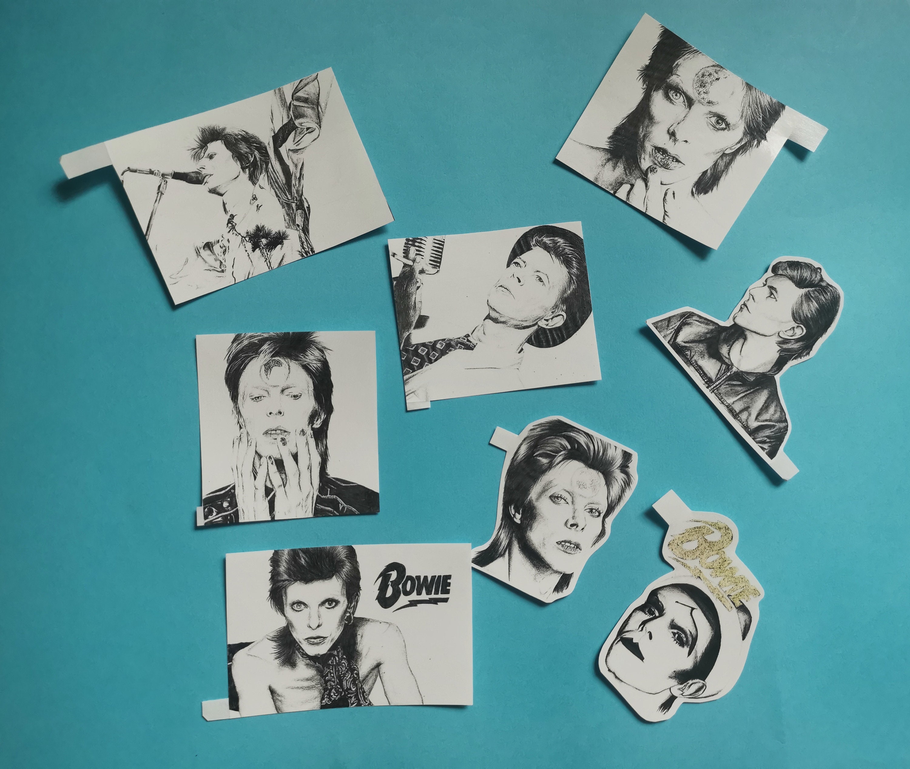 David Bowie Sticker Pack 8 Handmade Glossy Stickers - Etsy