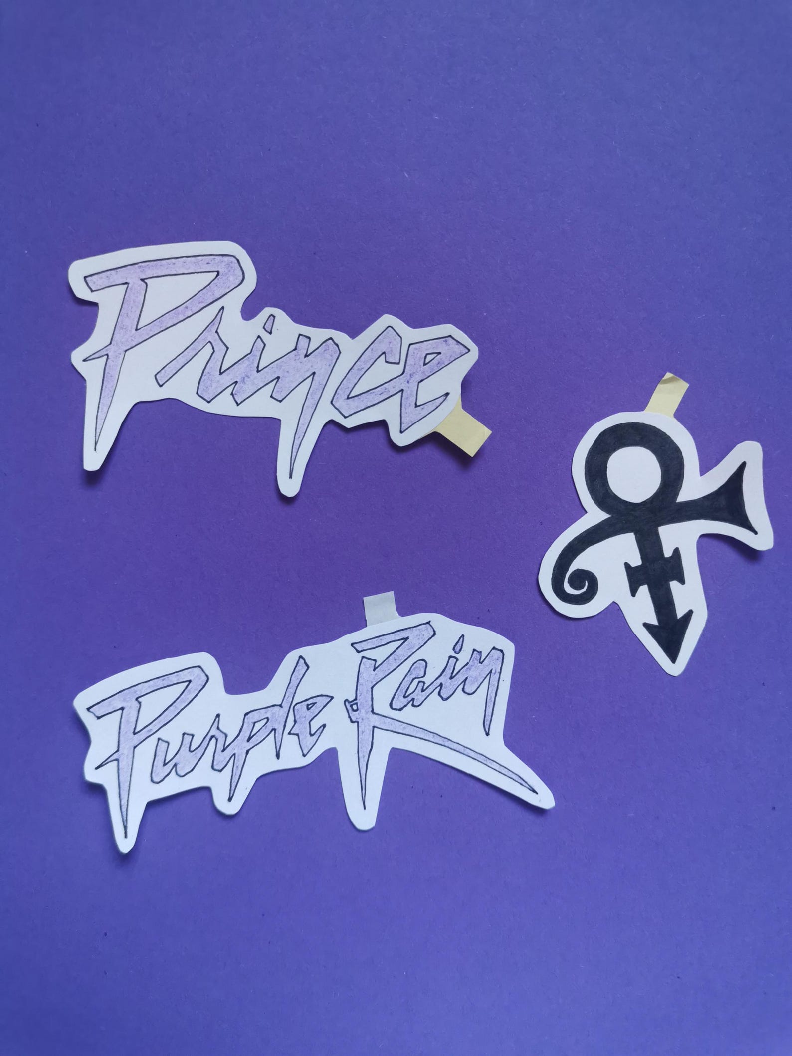 Prince Purple Rain Stickers Handmade Handdrawn, 3 Pieces in Pack - Etsy
