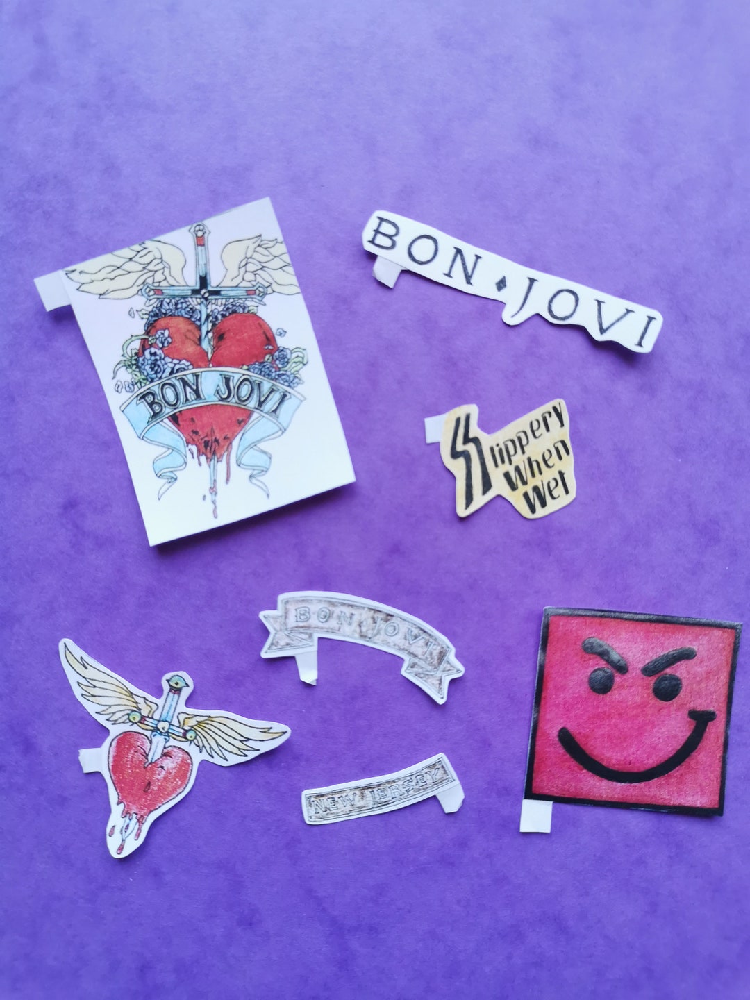 Bon Jovi Stickers, 7 Handmade Stickers Pack - Etsy