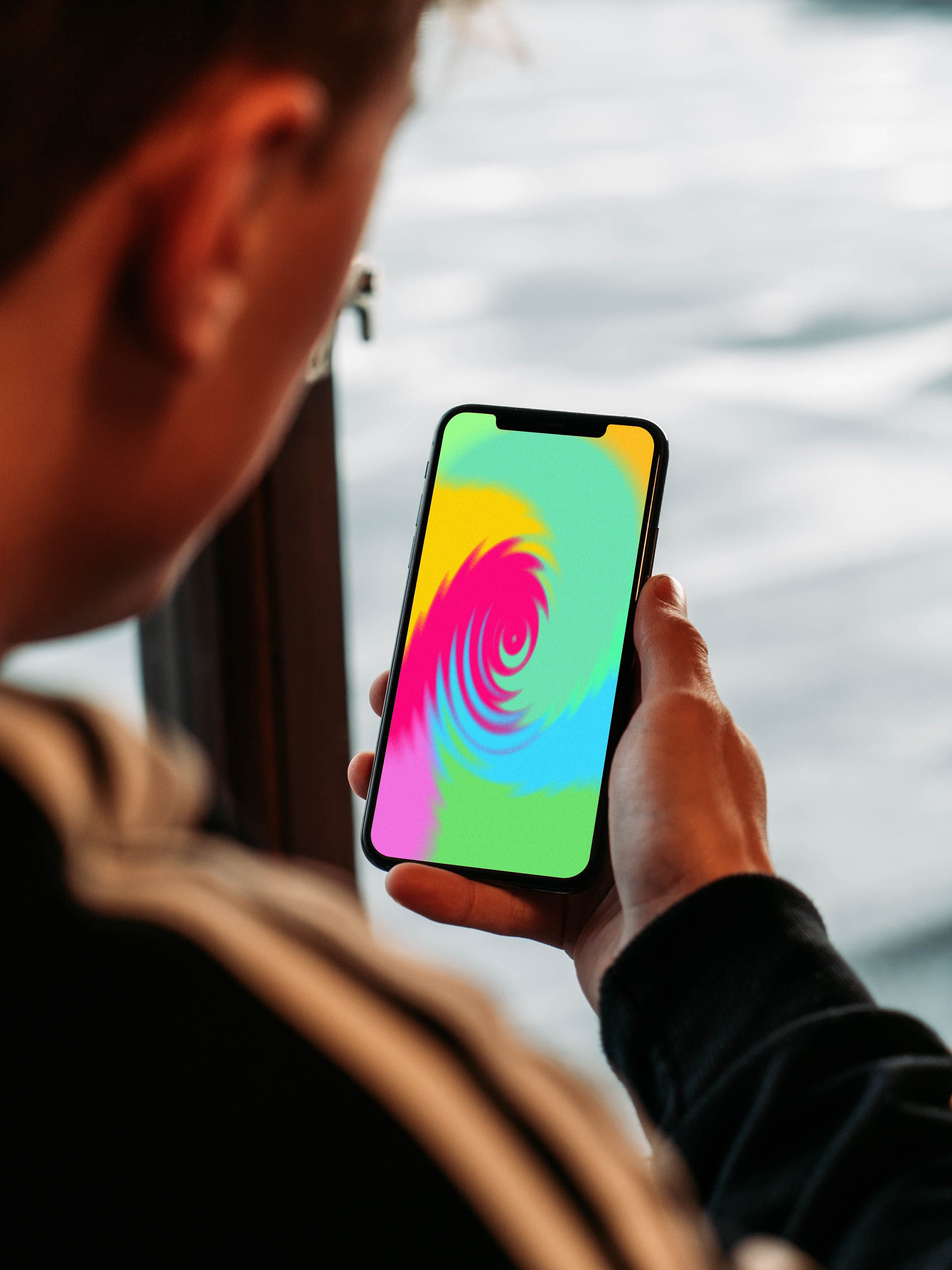 IPhone Ripple Gradient Wallpapers (x4), Minimalist Phone Background ...