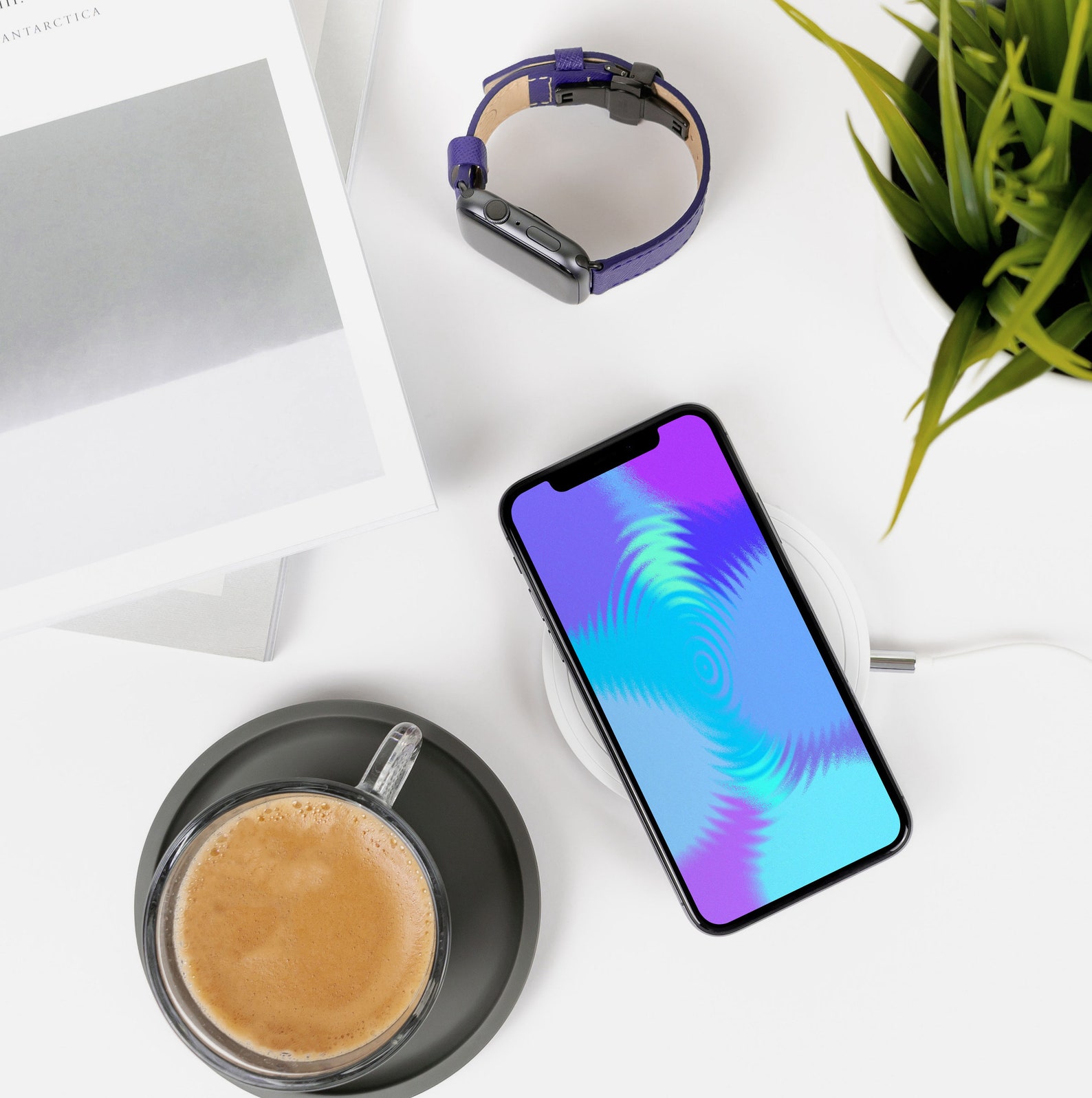 IPhone Ripple Gradient Wallpapers (x4), Minimalist Phone Background ...