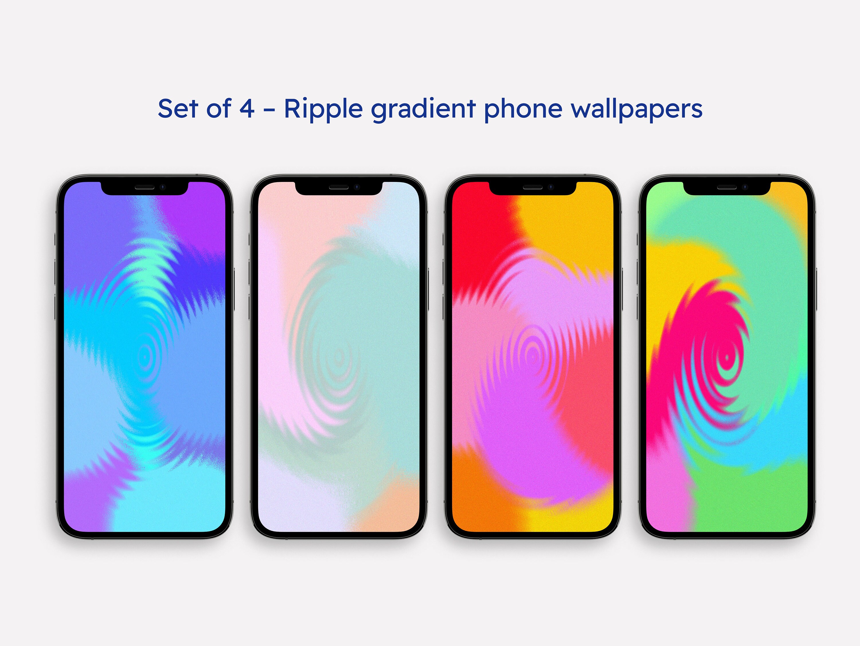 IPhone Ripple Gradient Wallpapers (x4), Minimalist Phone Background ...