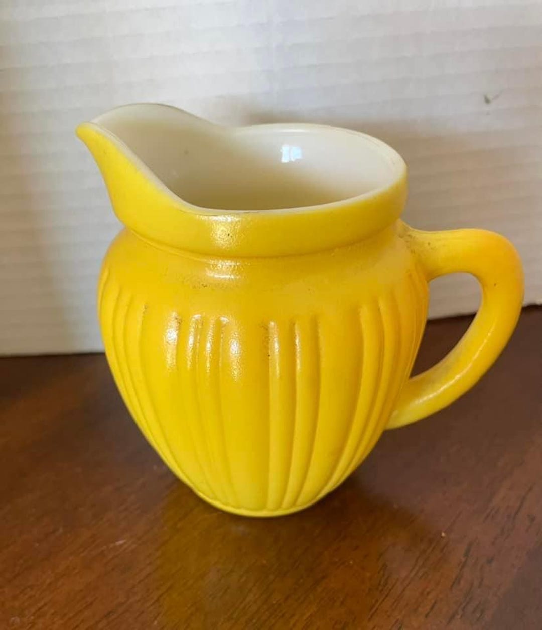 1940s Yellow Hazel Atlas Ribbed Milk Glass Platonite Rainbow Creamer - Etsy