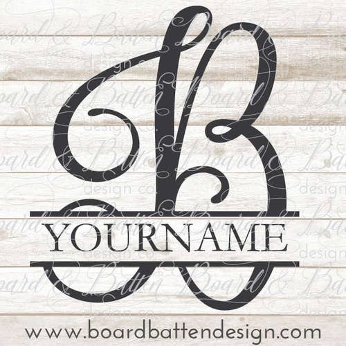 B Split Monogram Svg Split Initial Svg B Split Letter Svg - Etsy
