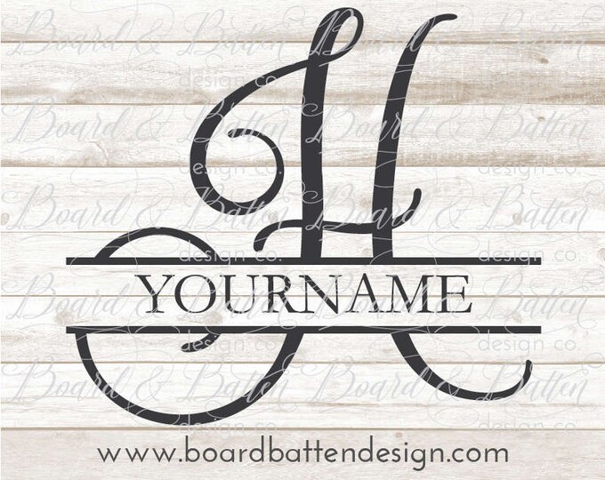 Uppercase H Letter Split Monogram Svg, Alphabet Split Name Frame, Split ...