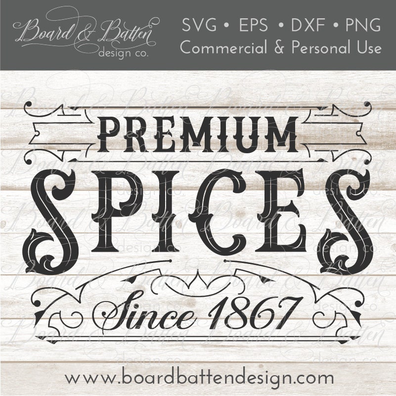 Vintage Sign Svg Spices Svg Spice Rack Svg File Kitchen - Etsy