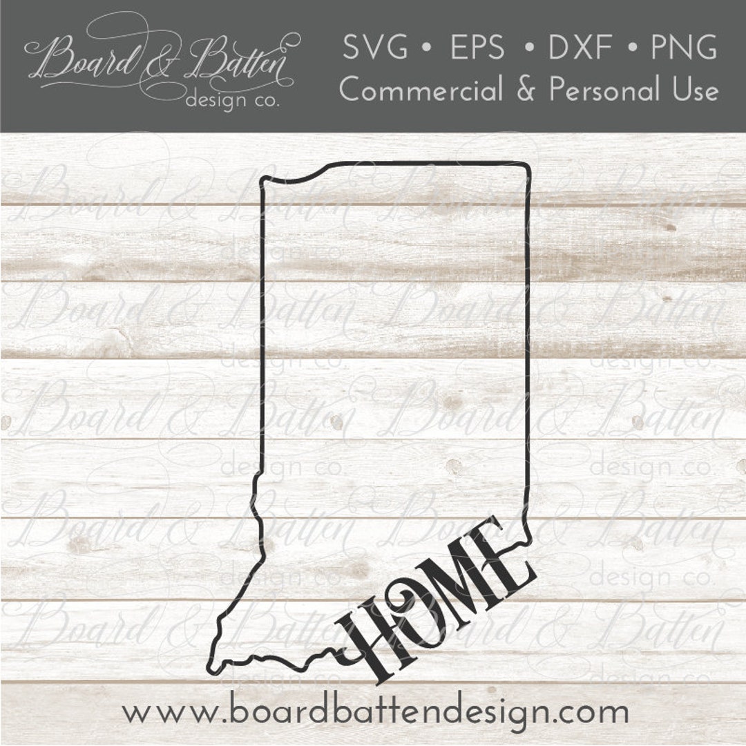 IN State Outline Svg File - Indiana Svg File - DE Home Svg - Indiana ...