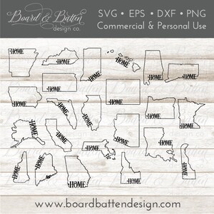 State Outline SVG File Bundle - State SVG Files - State Outline Home ...
