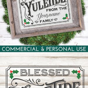 Blessed Yuletide SVG File Personalizable/customizable Yule SVG 8x10 ...