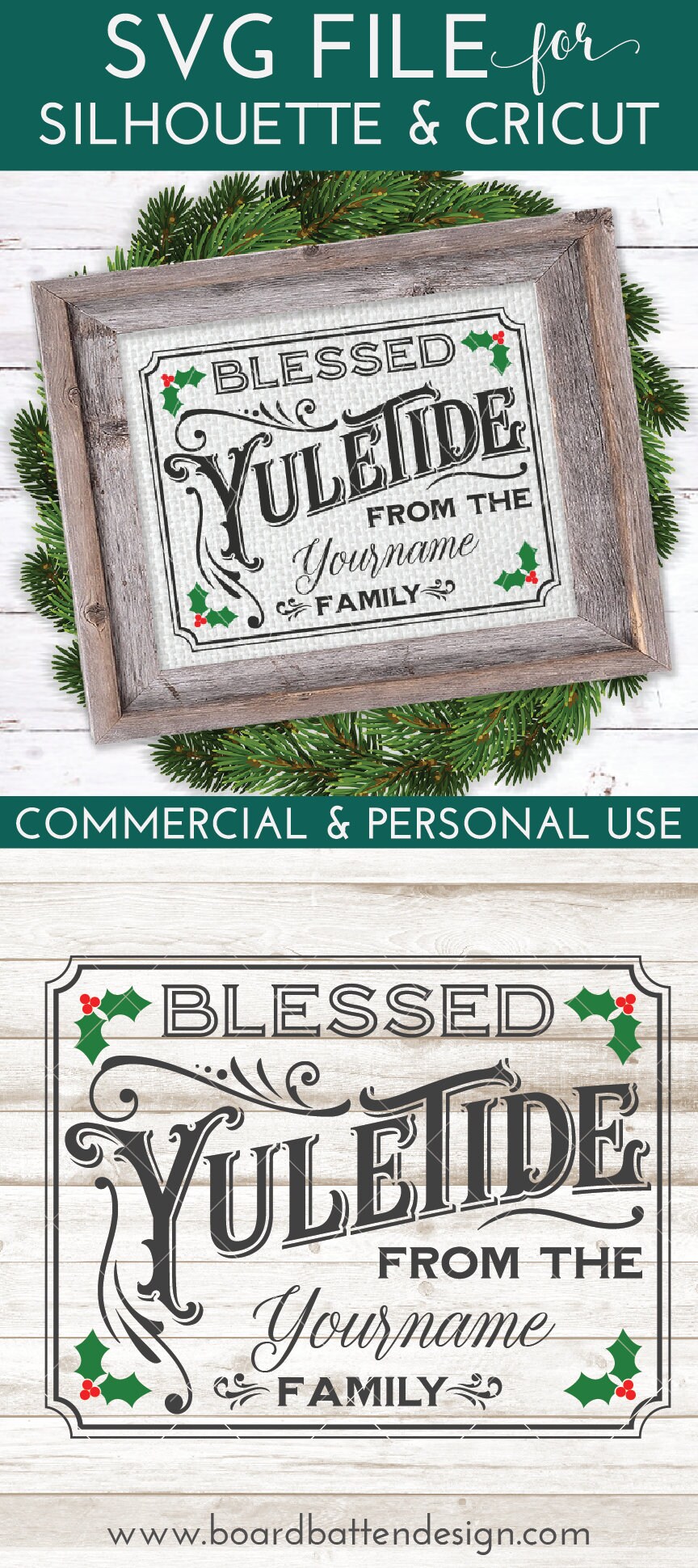 Blessed Yuletide SVG File Personalizable/customizable Yule | Etsy