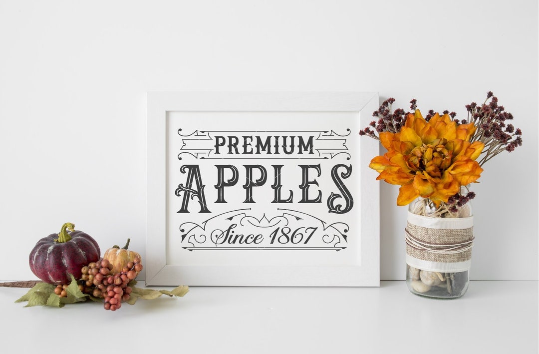 Retro Svg Files - Premium Apples Svg - Vintage Fall Svg - Vintage Svg ...