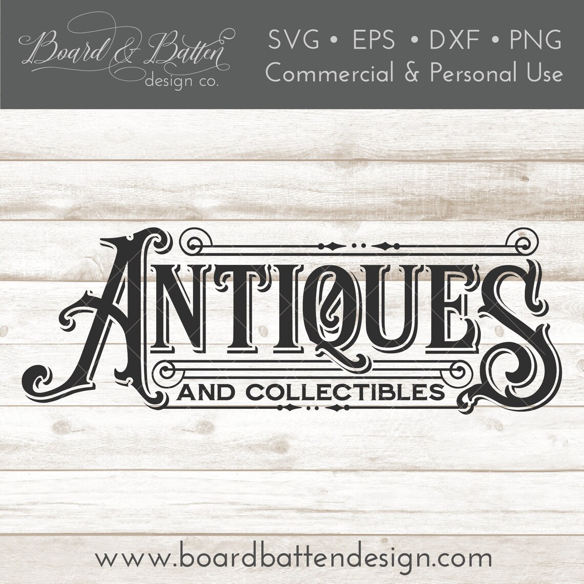 Vintage Antiques and Collectibles Sign SVG File Farmhouse - Etsy