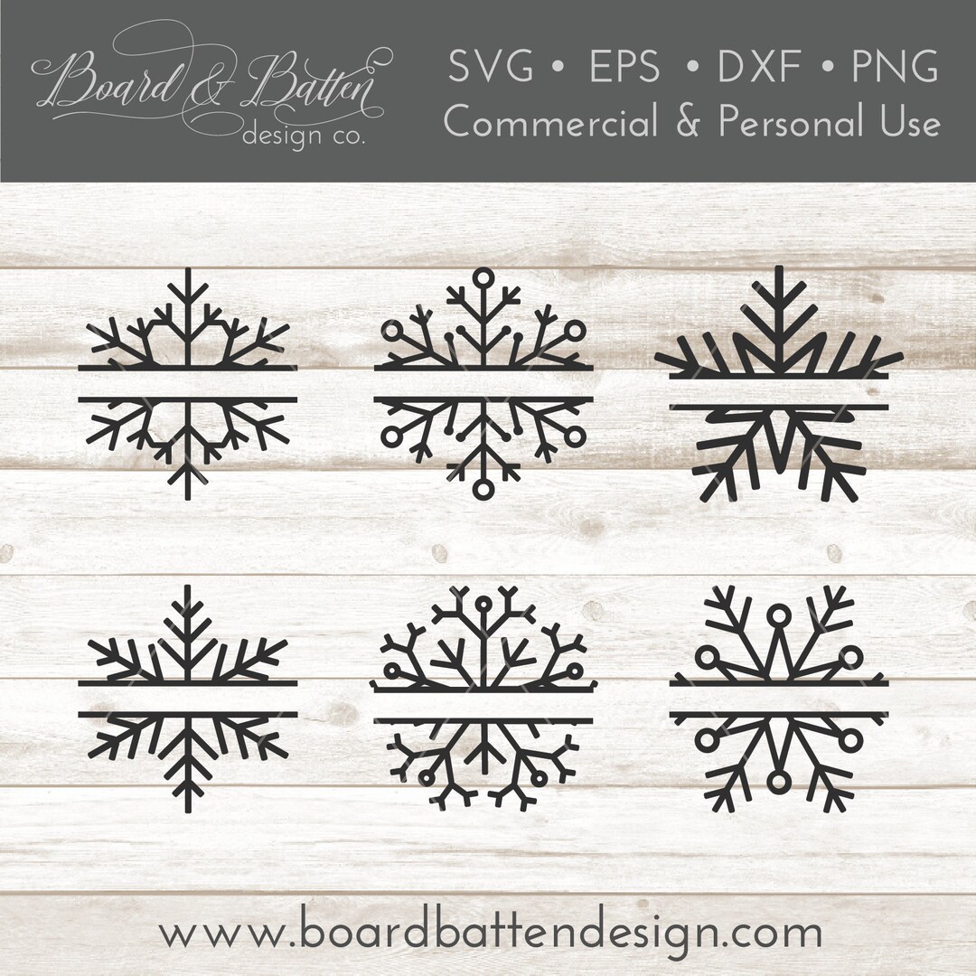 Snowflake Name SVG - Split Snowflake SVG File - Snowflake Split Svg ...