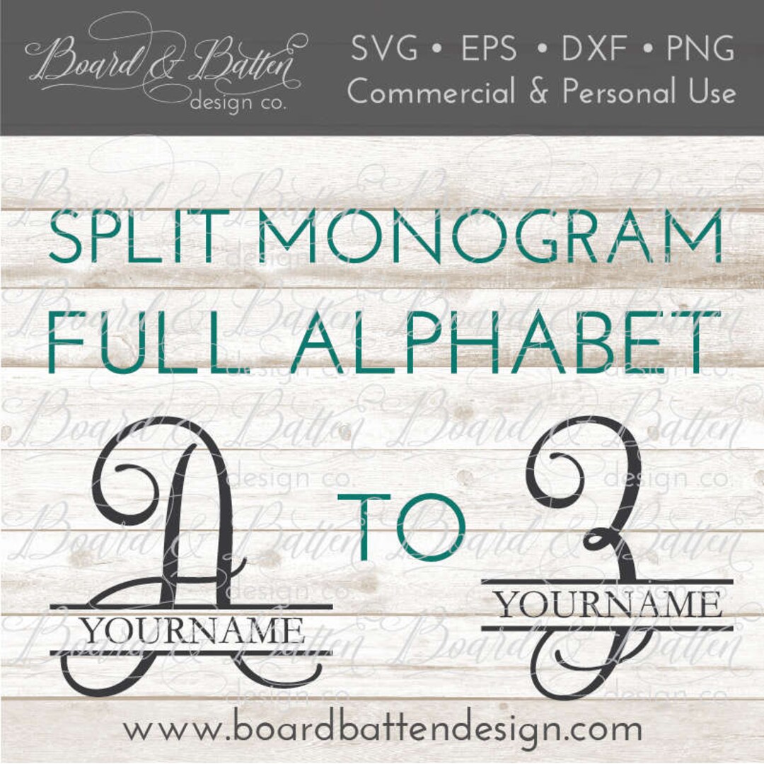 Split Monogram SVG - Split Letter SVG - Split Initial Svg - Commercial ...