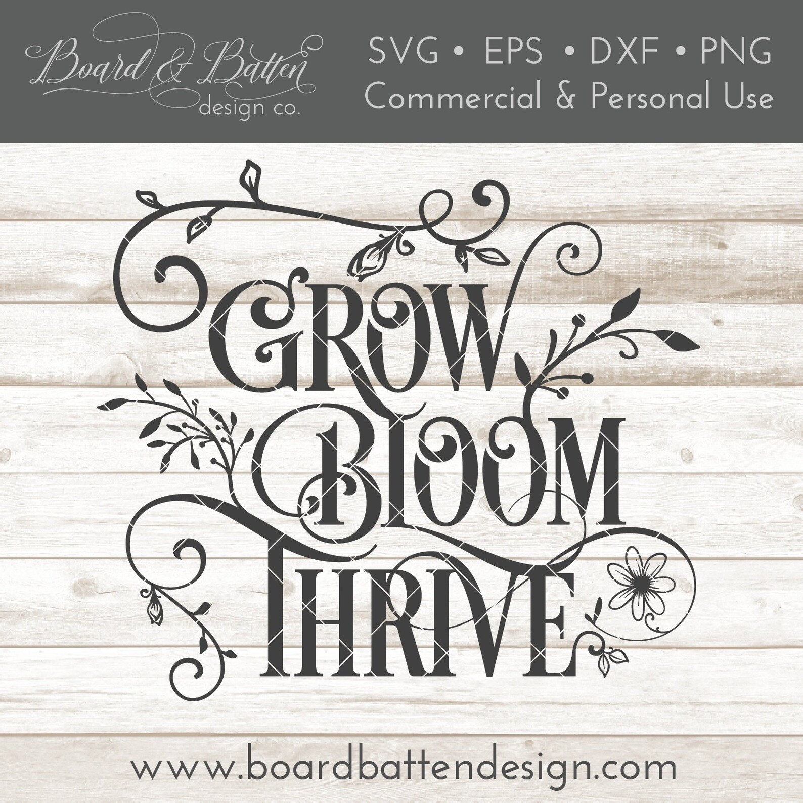 Cricut SVG Files Grow Bloom Thrive SVG File for Gardeners | Etsy
