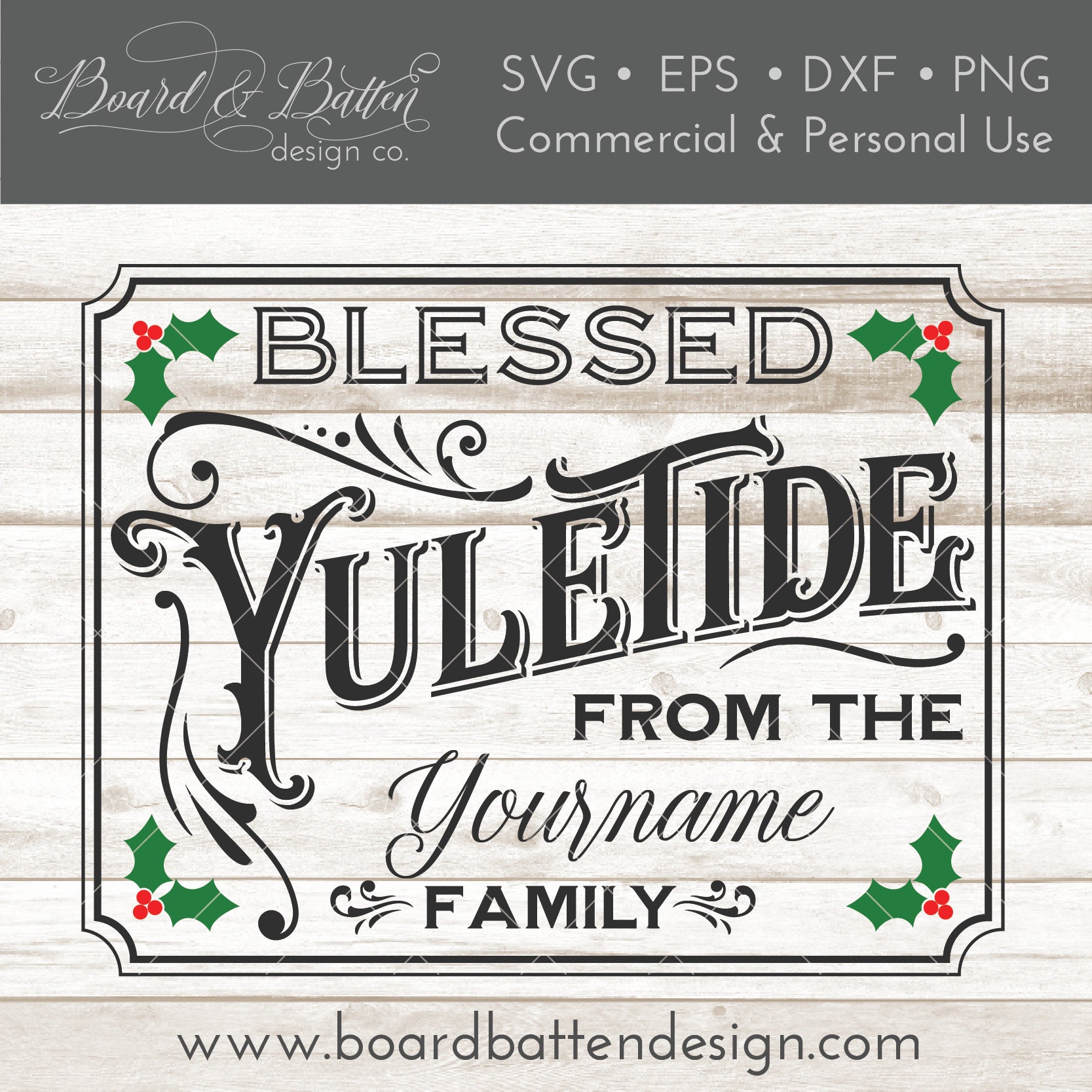 Blessed Yuletide SVG File Personalizable/customizable Yule | Etsy