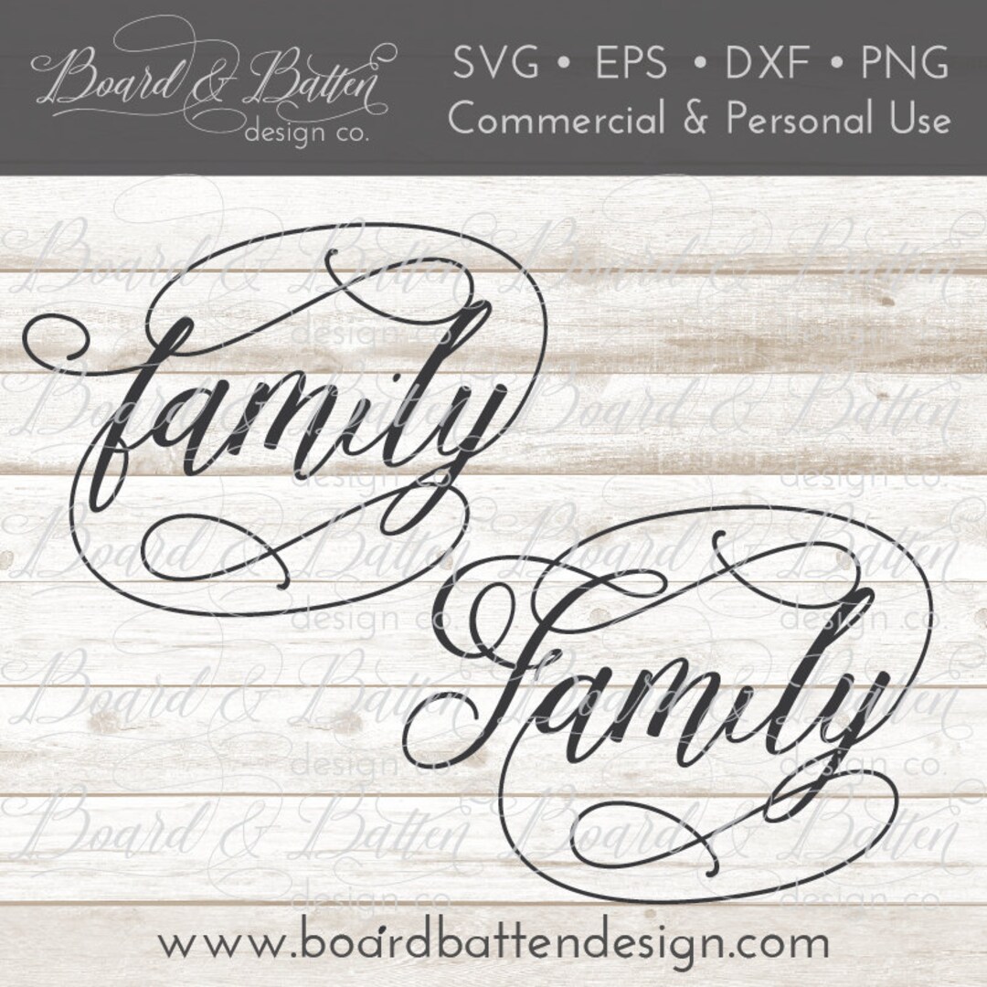Family SVG Files - Family Eps - SVG Silhouette Commercial - Calligraphy ...