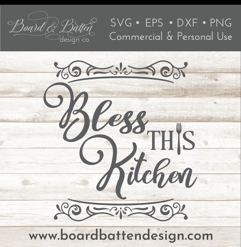 Bless This Kitchen SVG File Home SVG Files for Cricut Sign - Etsy