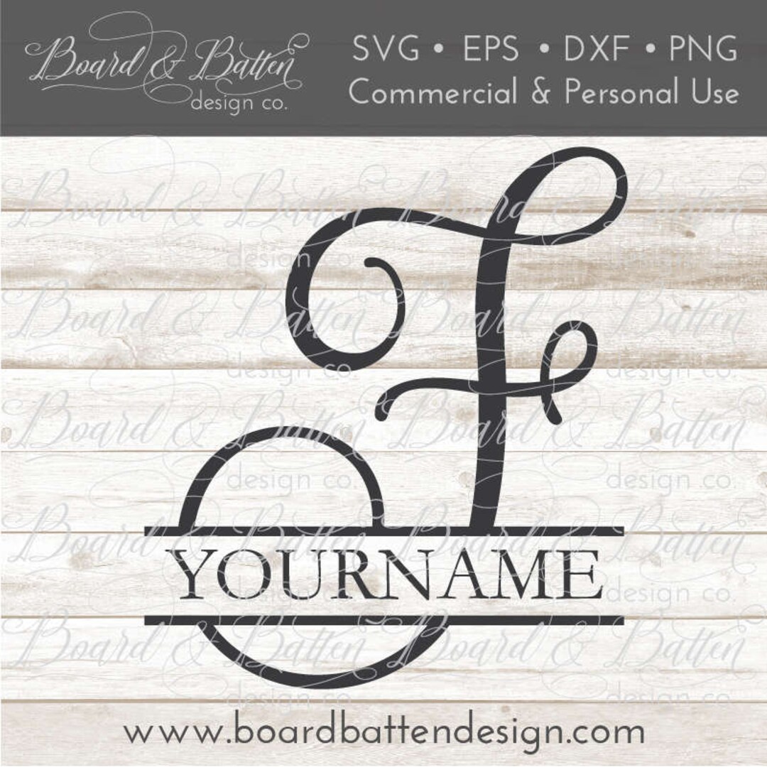 F Initial SVG - Split Letter F SVG - Split Initial F Cuttable Files ...
