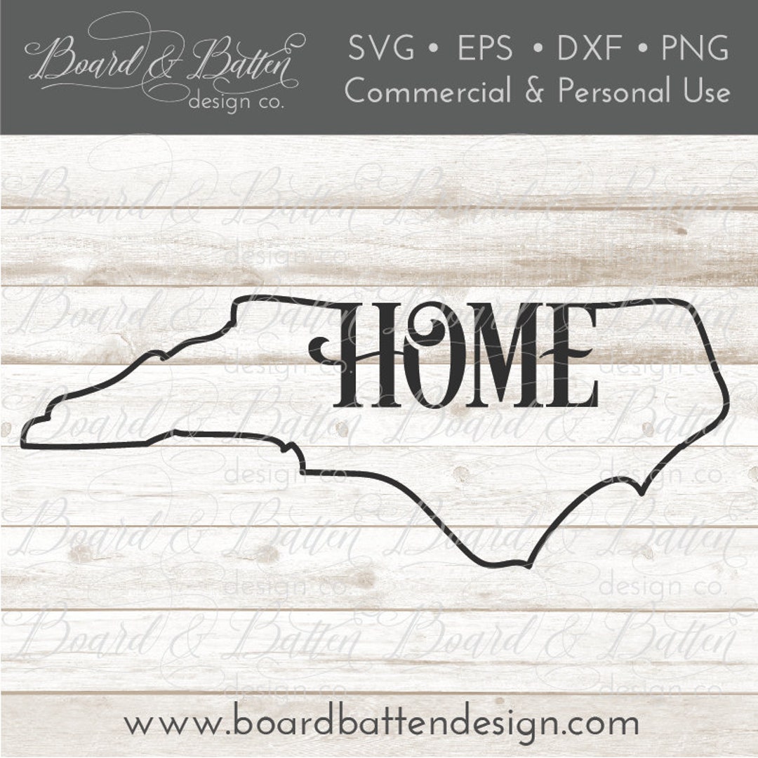 NC State Outline Svg File - North Carolina Cut File - NC Home Svg Files ...