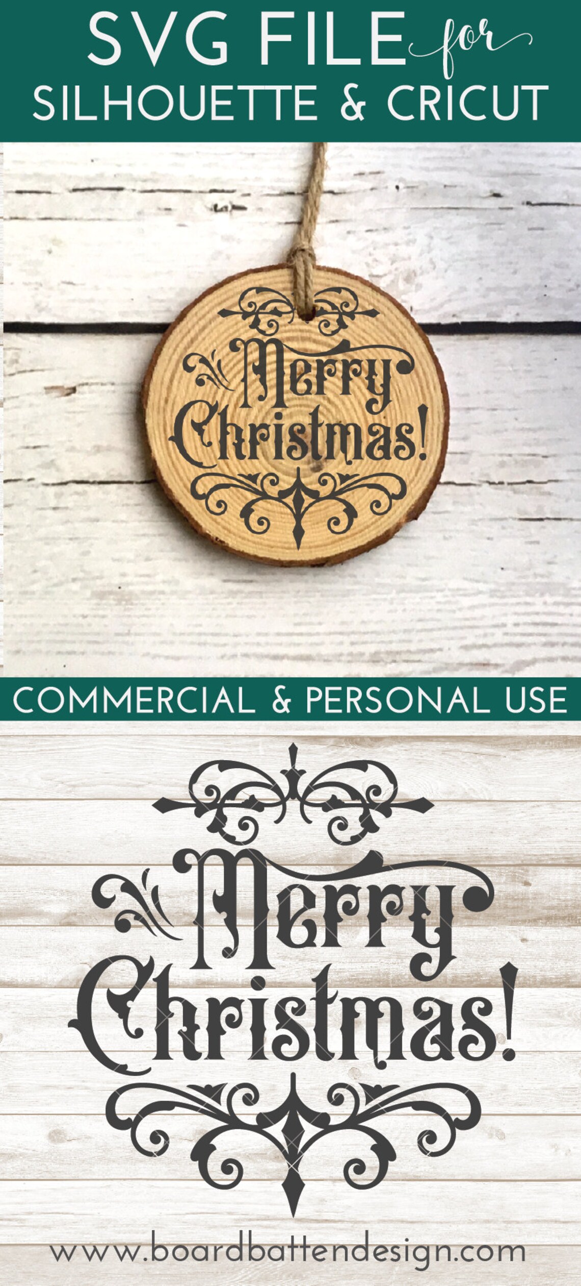 Vintage Merry Christmas Cut File for Cricut Christmas - Etsy