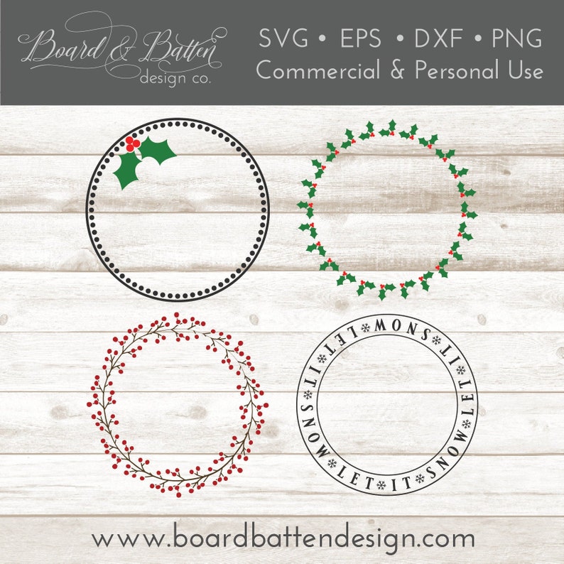 Christmas Circle Frames SVG File Bundle Holiday/winter - Etsy