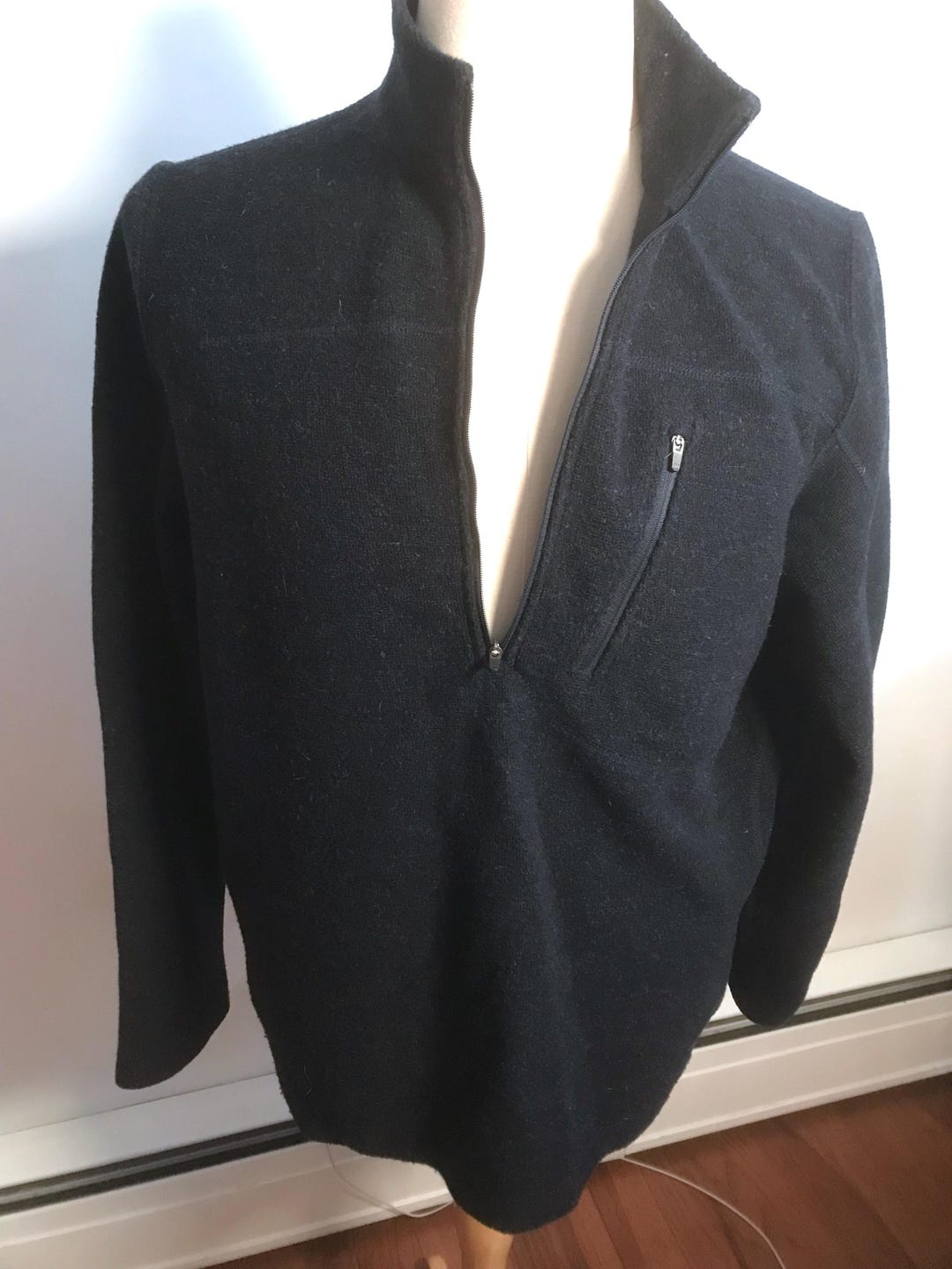 IBEX MERINO WOOL Deep Blue Mens Jacket 1/2 Zip Size Large - Etsy
