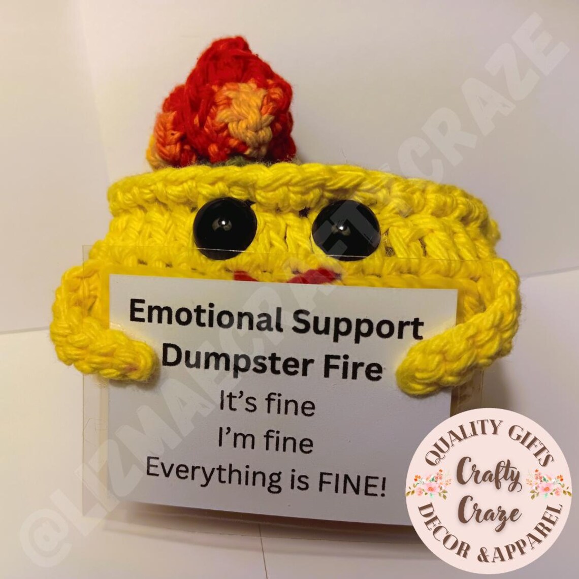 Downloadable PDF Emotional Support Dumpster Fire Crochet Pattern ...