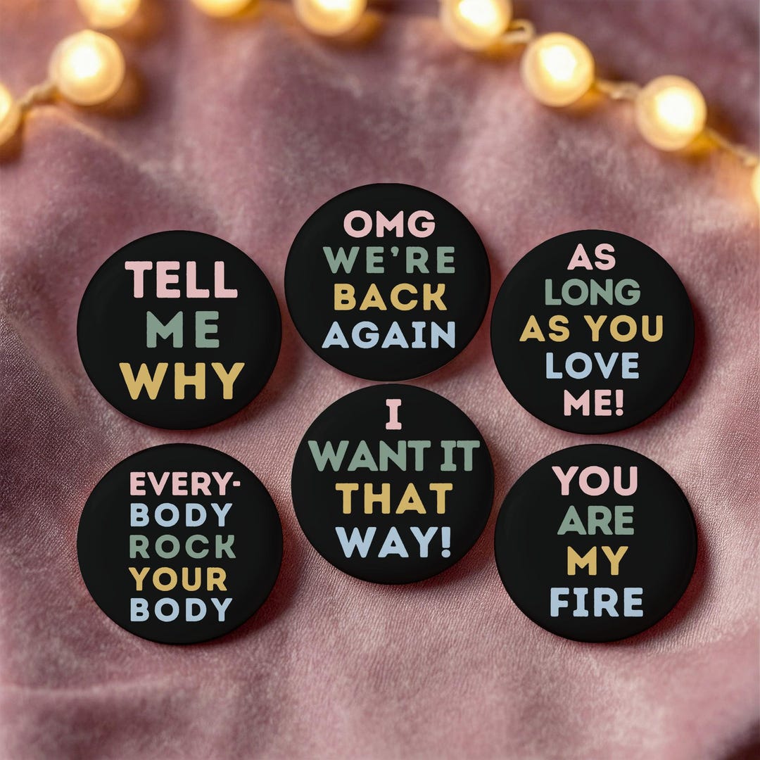 Boy Band Song Lyrics Pinback Button Pin Tell Me Why - Etsy