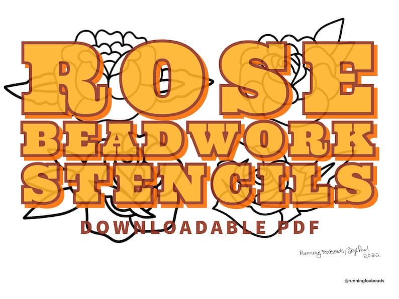 Traditional Rose Stencils for Beadwork, Templates, Downloadable - Etsy