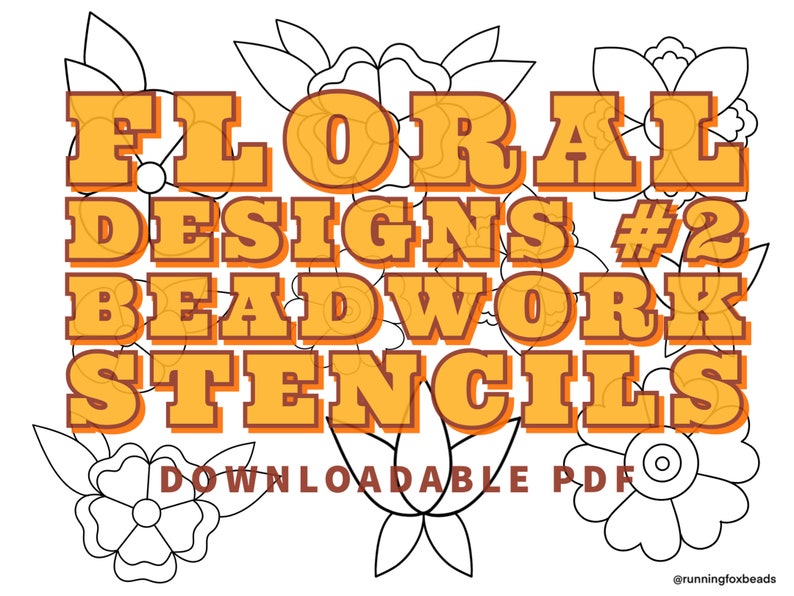 Downloadable Floral NUMBER 2 Stencils for Beading or Embroidery Beadwork - Etsy