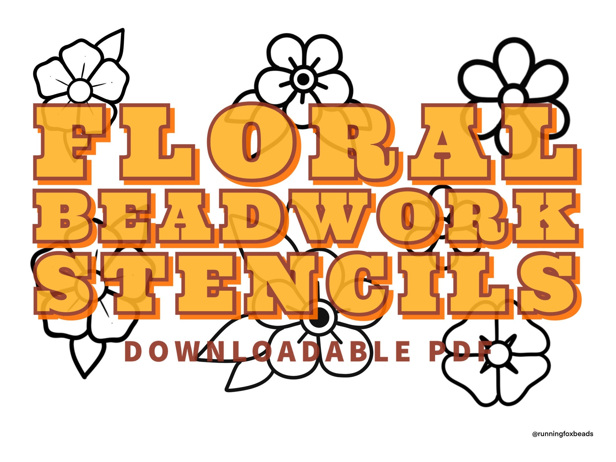 Downloadable Floral Stencils for Beading or Embroidery Beadwork - Etsy