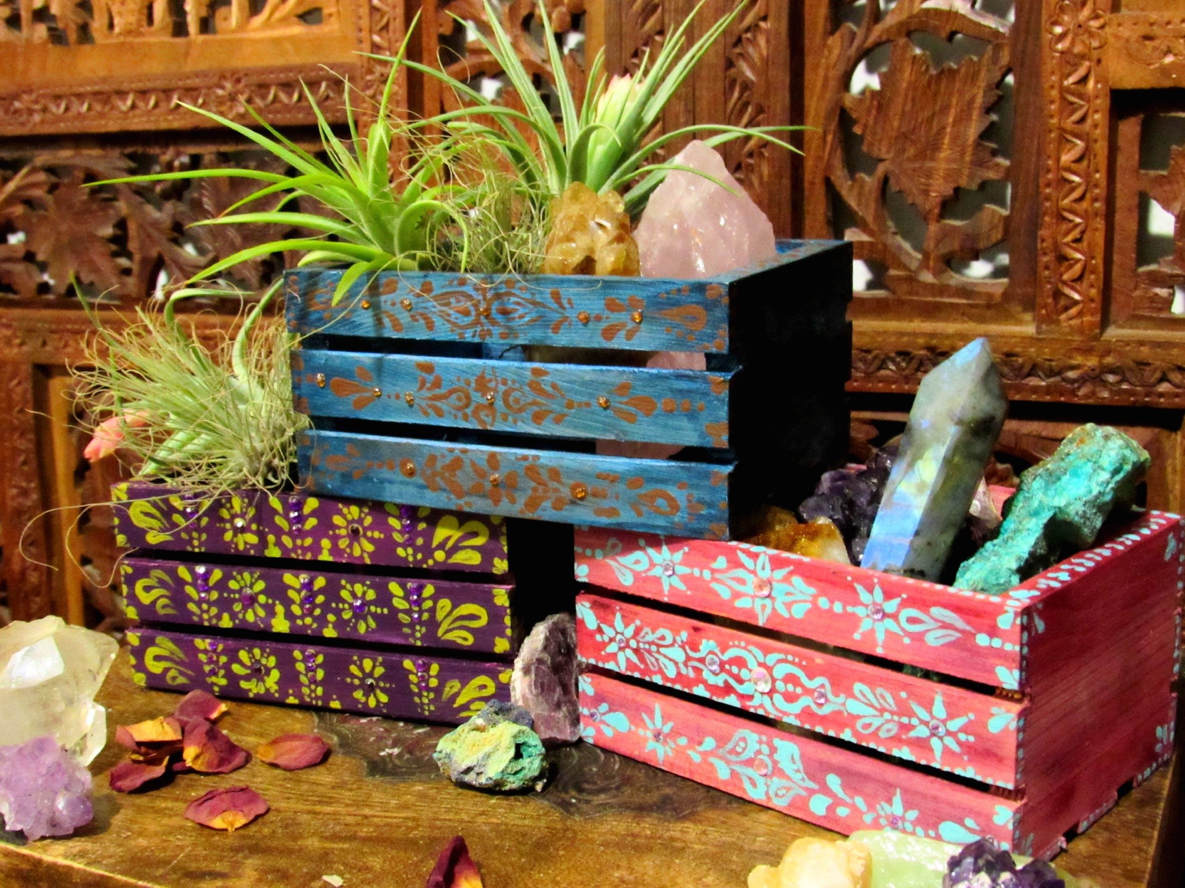 Hand Painted Mini Crates | Etsy