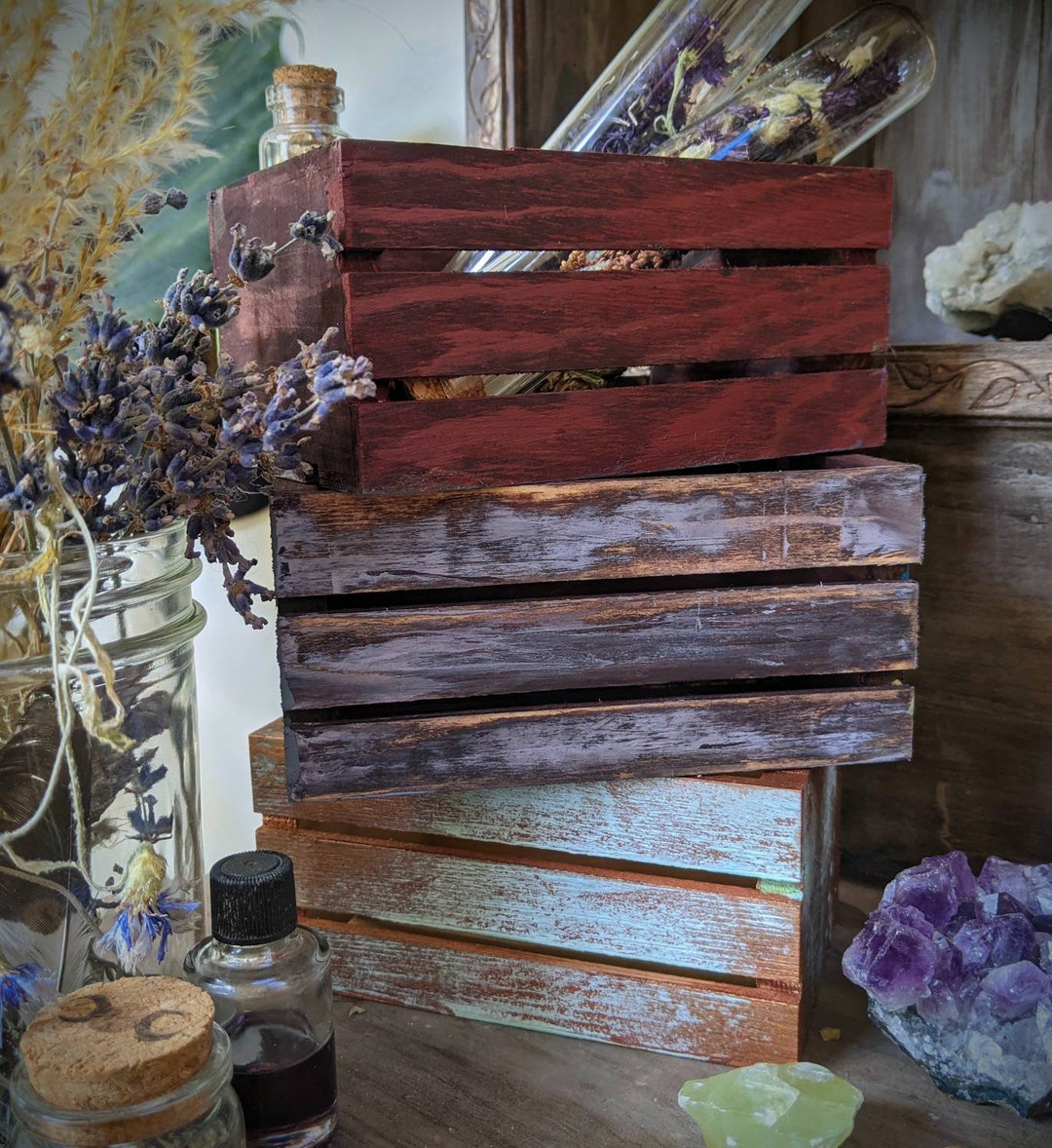 Rustic Painted Crates Custom Made Hand Painted Distressed Chalk Barn ...