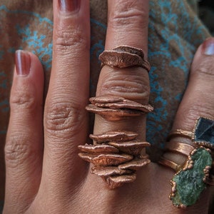 Shelf Mushroom Stackable Electroformed Copper Rings Custom-made Fungi ...