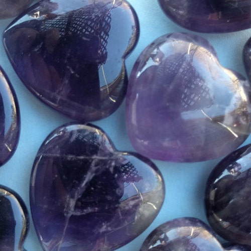 Amethyst Heart Gemstone Amethyst Crystal Heart - Etsy